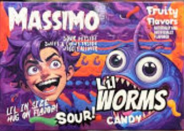 Massimo Jelly Lil Worms Sour Candy 100g – CAFELAX