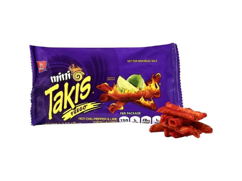 Mini Takis Fuego Hot Chili Pepper & Lime Tortilla Chips 35g – CAFELAX