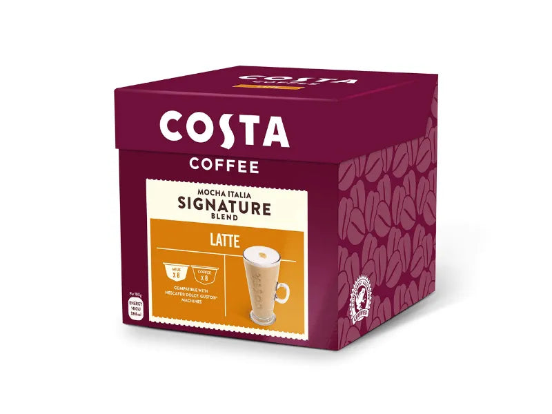Costa Signature Blend Latte Dolce Gusto Coffee Capsules - 16 Capsules ...
