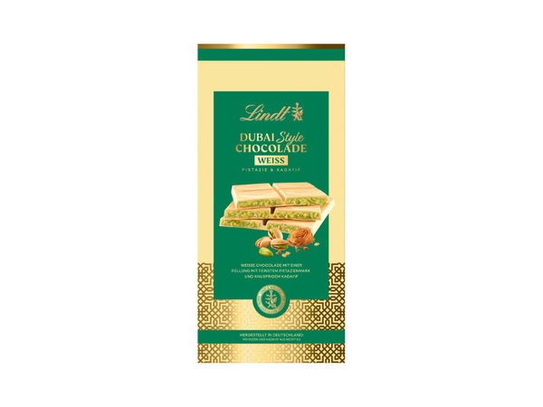 Lindt Dubai Style Chocolate Pistachio Kunafa & Weiss 150g – CAFELAX