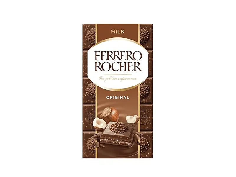 Ferrero Rocher Hazelnut Original Milk Chocolate 100g – CAFELAX