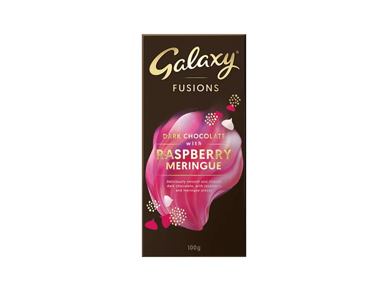 Galaxy Fusions Dark Chocolate With Rasperry Meringue 100g – CAFELAX