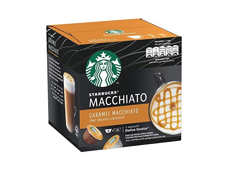 Starbucks Macchiato Caramel Dolce Gusto Coffee Capsules - 12 Capsules ...